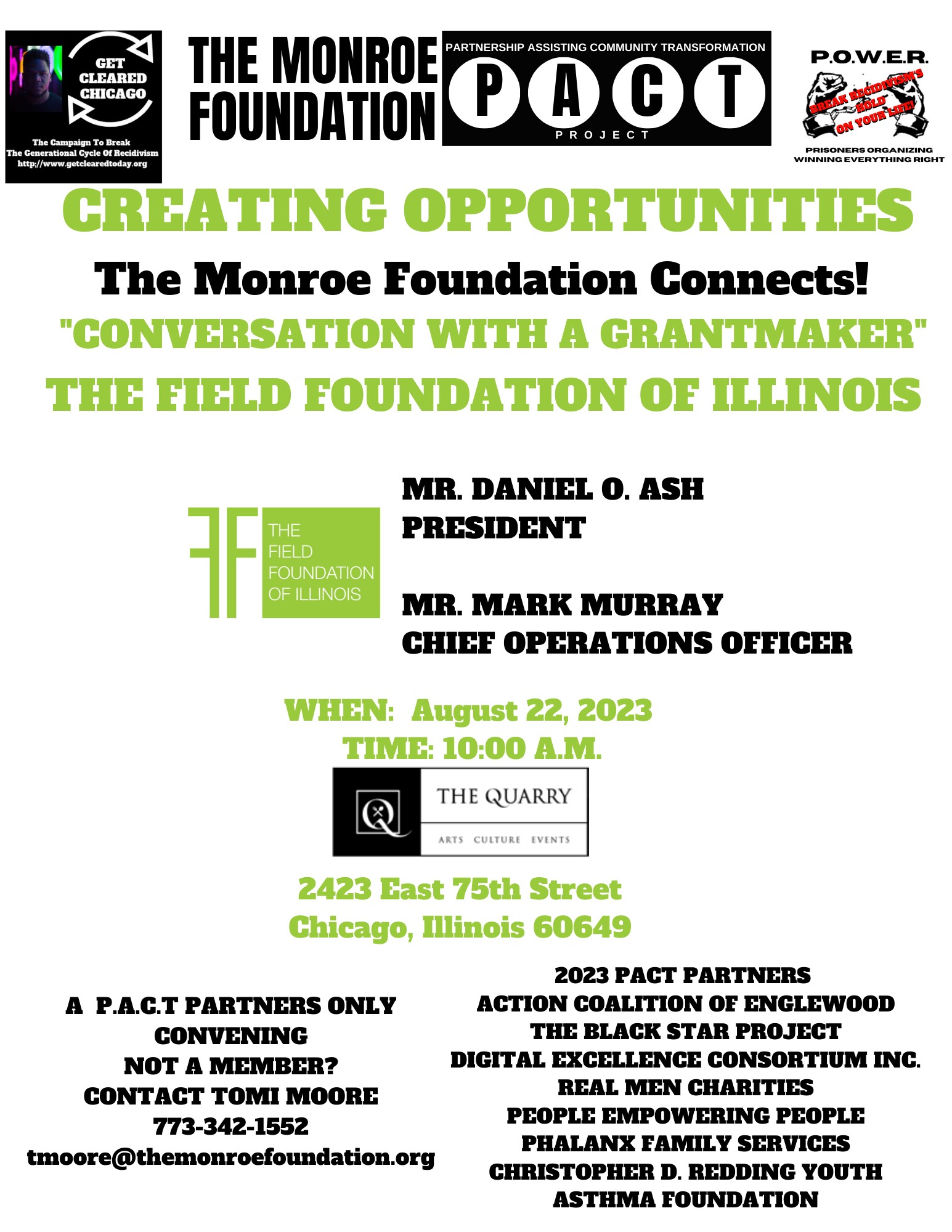 August 22, 2023 – Creating Opportunities – The Monroe Foundation